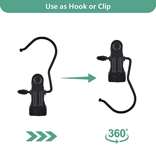 Boot Hangers, 10 Pack Hanging Clips for Closet, Heavy Duty Black Clothes Pins, Boot Towel Clips for Hanging, Boot Hook Organizer Laundry Clips, Boot Clips for Hanging, Hook Clips