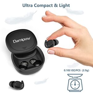 Sleep Earbuds Wireless Bluetooth Headphone for Sleeping, Noise Blocking No Alert, Ultra Small and Skin-Soft Silicone in-Ear Earbuds Designed for Side Sleepers, Insomnia, Snoring, Work, Travel (Black)