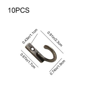 HAIQUANDJS 10 Pcs Robe Hooks Vintage Wall Mounted Hooks Mini Single Coat Hooks with Screws for Kitchen Bathroom Bedroom Caps Scarf Towel Key Bag