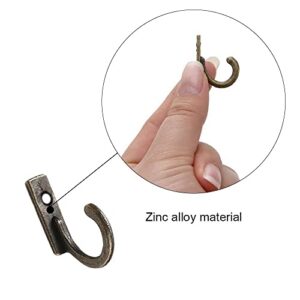 HAIQUANDJS 10 Pcs Robe Hooks Vintage Wall Mounted Hooks Mini Single Coat Hooks with Screws for Kitchen Bathroom Bedroom Caps Scarf Towel Key Bag