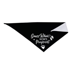 vercosee Guess What? My Mom is Pregnant, Pregnancy Announcement Dog Bandana, Gender Reveal Photo Prop Pet Scarf Decorations Accessories, Pet Scarves Dog Lovers Owner Gift,Pack of 2 (White)