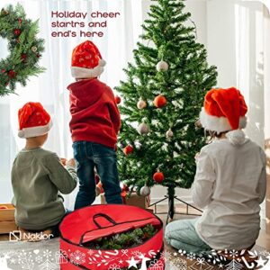 Nakior Christmas Double Wreath Storage Bag – 30 Inch Xmas Wreath Storage Container – Stores 2 Wreath’s Upto 30” Each– Garland Bag Made from a Durable 600 Oxford Fabric