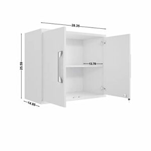 Manhattan Comfort Eiffel 2-Piece Storage Garage Set in White