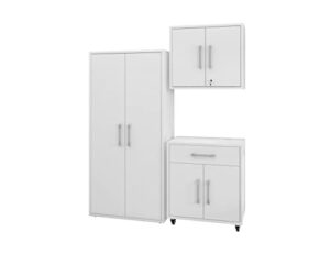 manhattan comfort eiffel 3-piece storage garage set in white