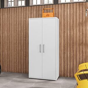 Manhattan Comfort Eiffel 3-Piece Storage Garage Set in White