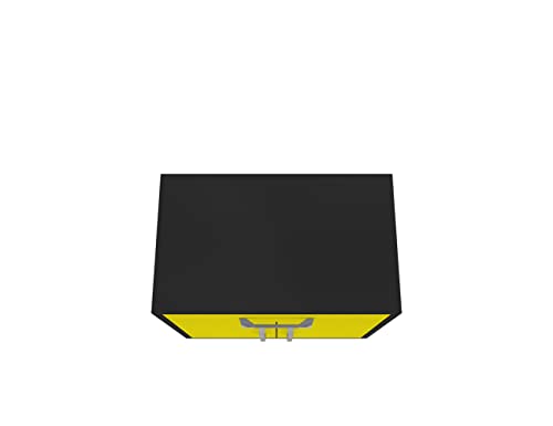 Manhattan Comfort Eiffel 3-Piece Storage Garage Set in Matte Black and Yellow