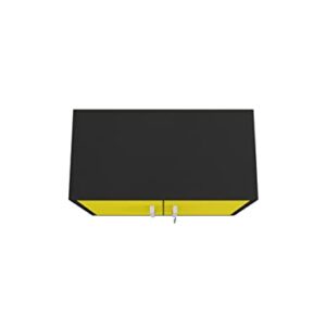 Manhattan Comfort Eiffel 2-Piece Storage Garage Set in Matte Black and Yellow