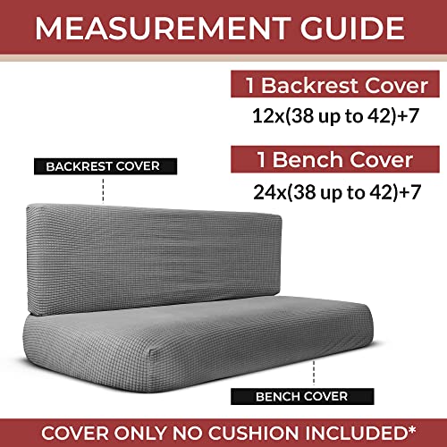 Hudson Comfort RV Dinette Cushion Covers - Microfiber Stretchable Fabric Designed to Fit Wide Variety of Seats - Camper Cushion Slipcovers - Includes 1 Backrest Cover & 1 Bench Cover (Gray)