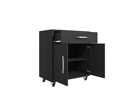 Manhattan Comfort Eiffel Garage Work Station Set of 3 in Matte Black