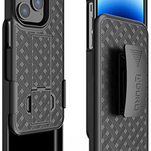 Aduro Combo Case with Kickstand & Holster for iPhone 14 Pro Max, Slim Shell & Swivel Belt Clip Holster, with Built-in Kickstand for Apple iPhone 14 Pro Max (6.7") 2022