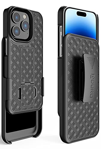 Aduro Combo Case with Kickstand & Holster for iPhone 14 Pro Max, Slim Shell & Swivel Belt Clip Holster, with Built-in Kickstand for Apple iPhone 14 Pro Max (6.7") 2022