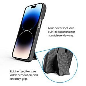 Aduro Combo Case with Kickstand & Holster for iPhone 14 Pro Max, Slim Shell & Swivel Belt Clip Holster, with Built-in Kickstand for Apple iPhone 14 Pro Max (6.7") 2022