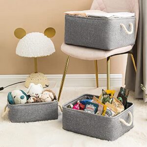 Storage Bins, Home Foldable Storage Bin with Drawstring Closure and 2 Bold Handles, Fabric Storage Basket for Shelves for Organizing Closet Shelf Nursery Toy