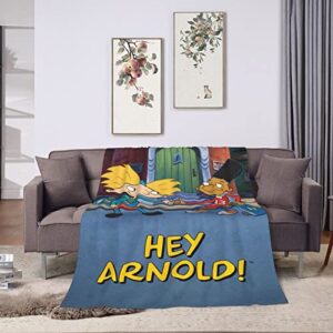 ORPJXIO Blanket Hey Anime Arnold! Throw Flannel Blanket Bed Blanket for Couch Sofa Bedroom Home Decor 50"x40"