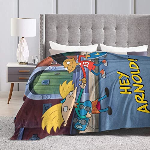 ORPJXIO Blanket Hey Anime Arnold! Throw Flannel Blanket Bed Blanket for Couch Sofa Bedroom Home Decor 50"x40"