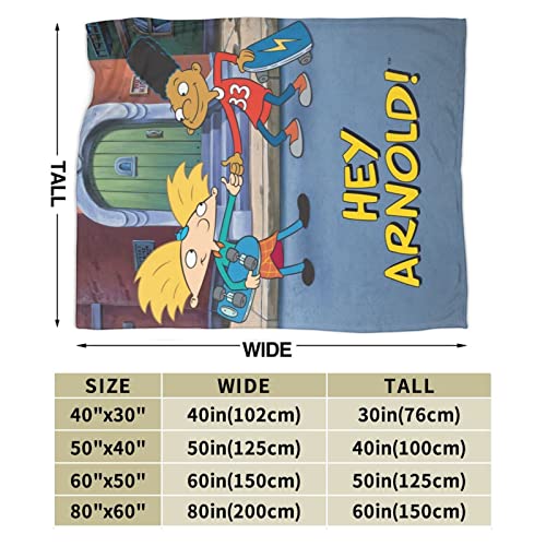 ORPJXIO Blanket Hey Anime Arnold! Throw Flannel Blanket Bed Blanket for Couch Sofa Bedroom Home Decor 50"x40"