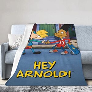 ORPJXIO Blanket Hey Anime Arnold! Throw Flannel Blanket Bed Blanket for Couch Sofa Bedroom Home Decor 50"x40"