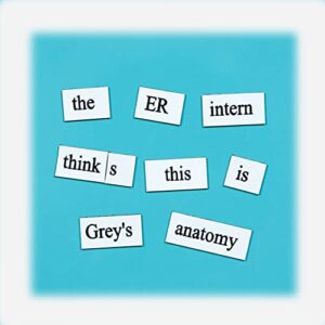 physician word magnets - funny and nerdy word kit for doctors, medical students and residents - office refrigerator or magnetic white board - made in usa