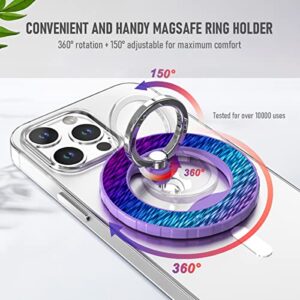 Magnetic Phone Ring Holder for Magsafe-DATIMIRA Magnet Finger Grip Stand,Adjustable Kickstand Removable for iPhone 15 14 13 12 Pluss, Pro, Pro Max, Mini Wireless Charing Accessories,Iridescent