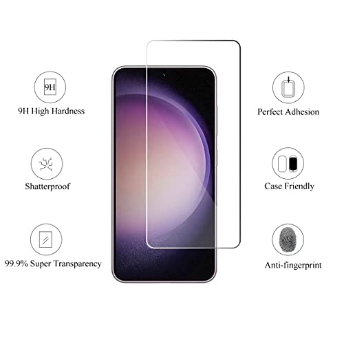 Ailun Glass Screen Protector for Galaxy S23 [6.1 Inch] 3Pack + 3Pack Camera Lens Tempered Glass Fingerprint Unlock Compatible 0.25mm Ultra Clear Anti-Scratch Case Friendly [Not For S23 Ultra]