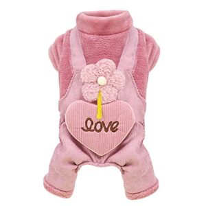 dog sweaters medium sized dog girl pet cute love heart image four legged bib pants fashion cat dog warm clothing dog clothes small