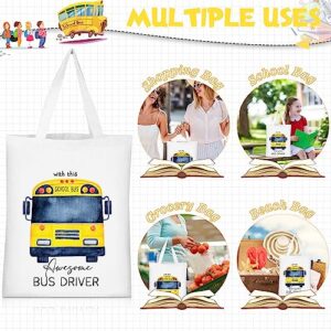 Unittype 4 Pieces Bus Driver Gift Bus Driver Appreciation Gifts Tote Bag Make up Bag Bus Driver Cosmetics Bag for Women Bus Driver