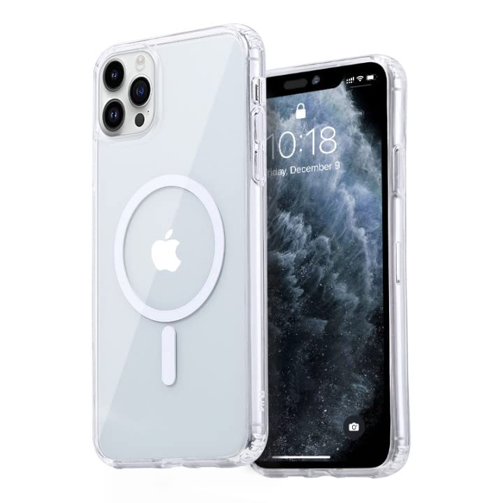 Gyizho Strong Magnetic Clear for iPhone 11 Pro Max Case [Compatible with MagSafe] [Military Grade Drop Tested] Shockproof Protective Slim Thin Phone Cover 6.5 Inch Clear