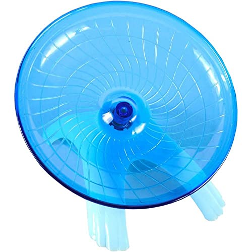 Pet Hamster Running Wheel Mute Flying Steel Axle Wheel Running Disc Toys Cage Small Animal Hamster Accessories(Blue)