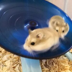 Pet Hamster Running Wheel Mute Flying Steel Axle Wheel Running Disc Toys Cage Small Animal Hamster Accessories(Blue)