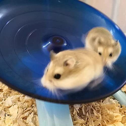 Pet Hamster Running Wheel Mute Flying Steel Axle Wheel Running Disc Toys Cage Small Animal Hamster Accessories(Blue)