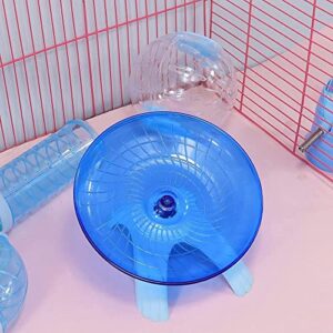 Pet Hamster Running Wheel Mute Flying Steel Axle Wheel Running Disc Toys Cage Small Animal Hamster Accessories(Blue)