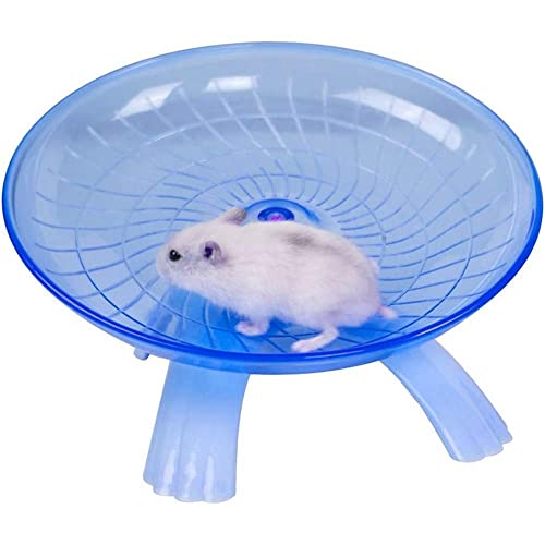 Pet Hamster Running Wheel Mute Flying Steel Axle Wheel Running Disc Toys Cage Small Animal Hamster Accessories(Blue)