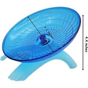 Pet Hamster Running Wheel Mute Flying Steel Axle Wheel Running Disc Toys Cage Small Animal Hamster Accessories(Blue)