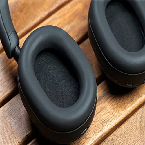 WH-1000XM5 Ear Pads-YunYiYi Replacement Earpads Ear Cushion Compatible with Sony WH-1000XM5 Headphones Protein Leather Ear Cups/Earmuffs/Cover. (Black)