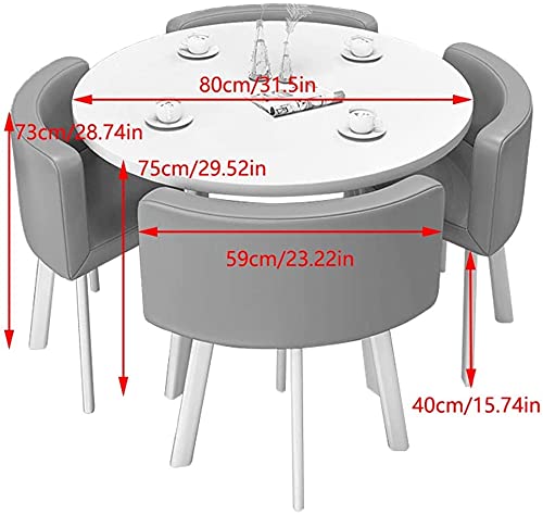 Office Business Hotel Lobby Dining Table Set, Home Dining Table and Chair Set 1 Table and 4 Chairs PU Leather Chair Hotel Clothing Store Restaurant Bedroom Balcony (Color : Red) (Color : Pink)