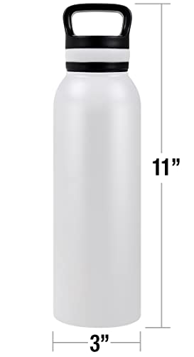 Dungeons & Dragons OFFICIAL D20 Pattern 24 oz Insulated Canteen Water Bottle, Leak Resistant, Vacuum Insulated Stainless Steel with Loop Cap