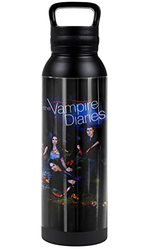 The Vampire Diaries OFFICIAL Tempted 24 oz Insulated Canteen Water Bottle, Leak Resistant, Vacuum Insulated Stainless Steel with Loop Cap