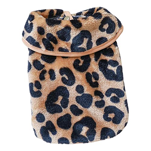 GRASARY Pet Vest Leopard Printed Dog Pajamas Doll Collar Dog Sweater Hoodie Puppy Pajama Costume Leopard XS