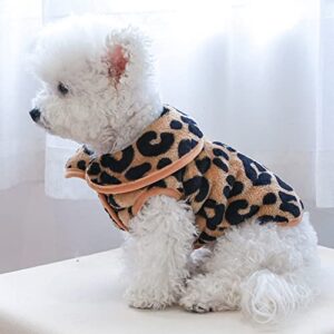 GRASARY Pet Vest Leopard Printed Dog Pajamas Doll Collar Dog Sweater Hoodie Puppy Pajama Costume Leopard XS