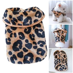 GRASARY Pet Vest Leopard Printed Dog Pajamas Doll Collar Dog Sweater Hoodie Puppy Pajama Costume Leopard XS