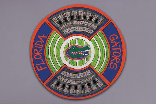 Magnolia Lane University of Florida Gators Football Stadium Heavyweight Melamine Round Platter, 13.5-inch Diameter, Kitchen Accessories