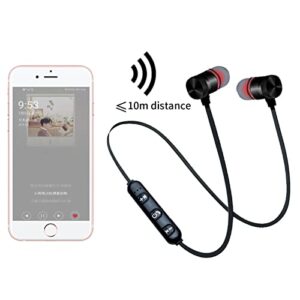 Haibinsuo Bluetooth Headphones, in-Ear Hanging Neck Running Stereo Magnetic Headphones, Noise Reduction Lower Power Consumption Wireless Earphone for Sports  Black