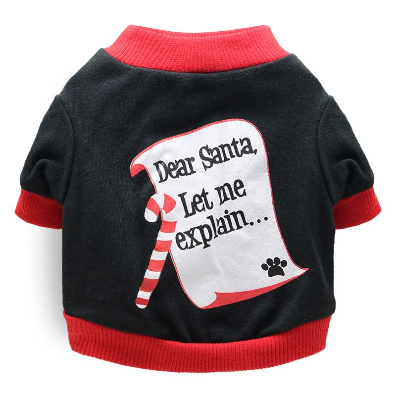 3Pcs Dog Christmas Shirt Holiday Theme Puppy Shirt Warm Pet Printed Clothes Xmas Dog T-Shirt Pullover Clothes for Dogs and Cats