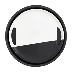 mud pie black stoneware nest platters, small 12" dia | large 14" dia