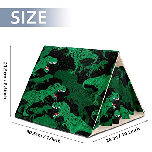 Y-DSIWX Guinea Pig Hideout House Bed, Dinosaur Green Black Rabbit Cave, Squirrel Chinchilla Hamster Hedgehog Nest Cage