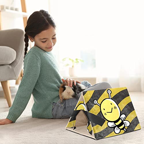 Y-DSIWX Guinea Pig House Bed, Rabbit Large Hideout, Small Animals Nest Hamster Cage Habitats Cute Small Bee Black Yellow Stripes