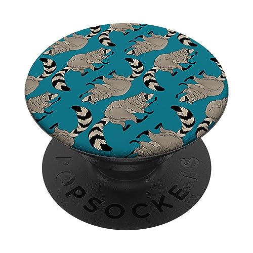 Raccoon Pattern Trash Panda Forest Animal Lover Racoon PopSockets Standard PopGrip