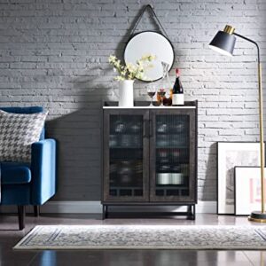 Home Source Accent Server Glass Black