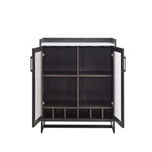 Home Source Accent Server Glass Black