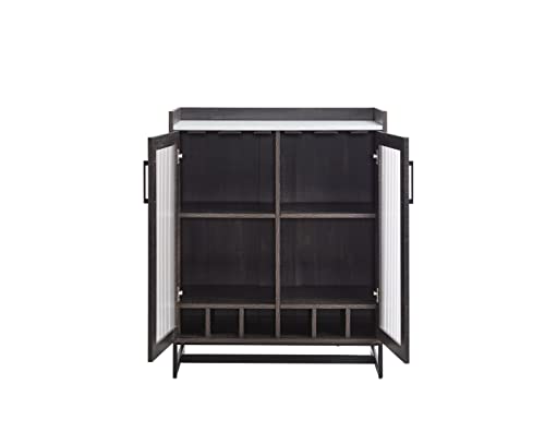 Home Source Accent Server Glass Black